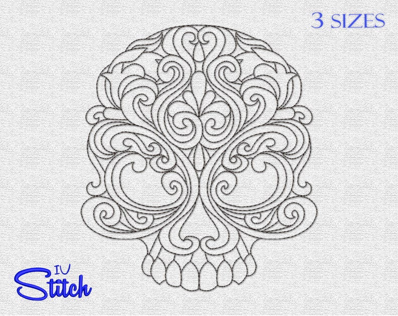 Patterned Skulls Embroidery Designs Pack 6 Designs 3 Sizes - Etsy
