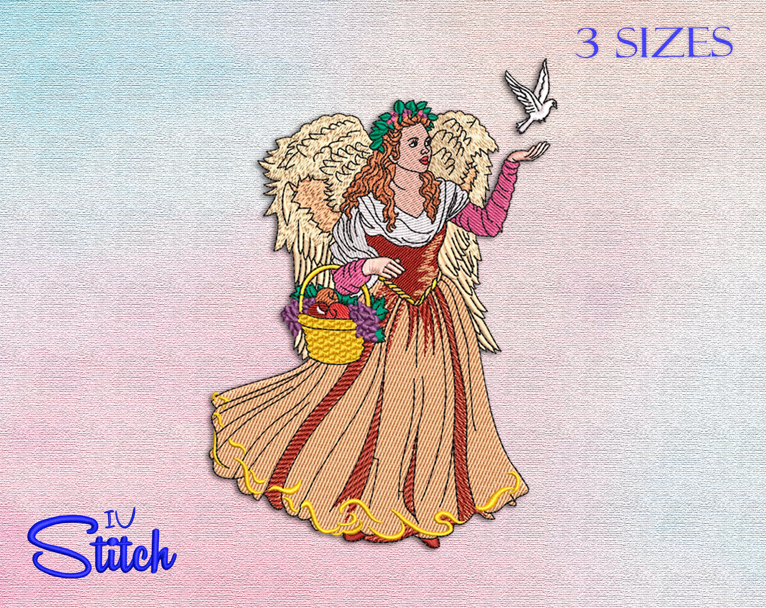 Vintage Angels Embroidery Designs Pack , 7 Designs, Multiformat ...