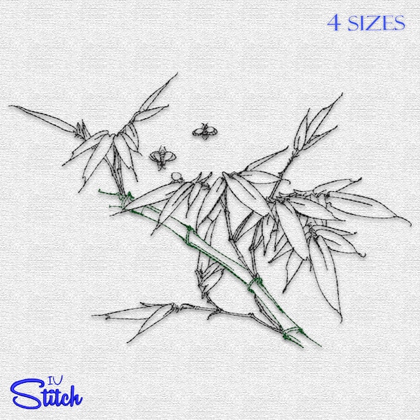 Machine Embroidery Bamboo Font - Etsy