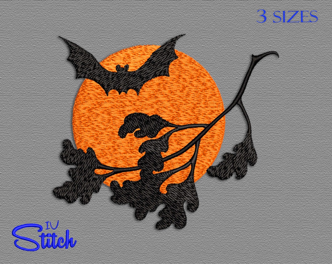Branch and Bat Embroidery Designs, 3 Sizes, Multiformat - Etsy