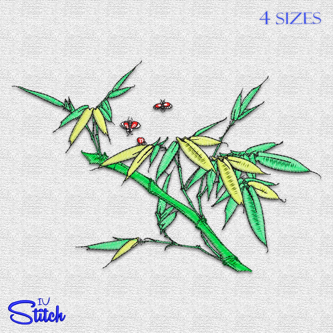 Bamboo Embroidery Design, 4 Sizes, Multi-format - Etsy