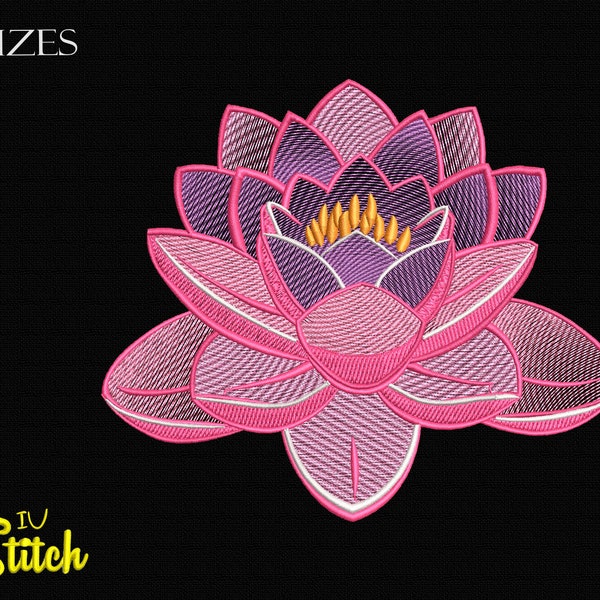 Lotus Flower Embroidery - Etsy