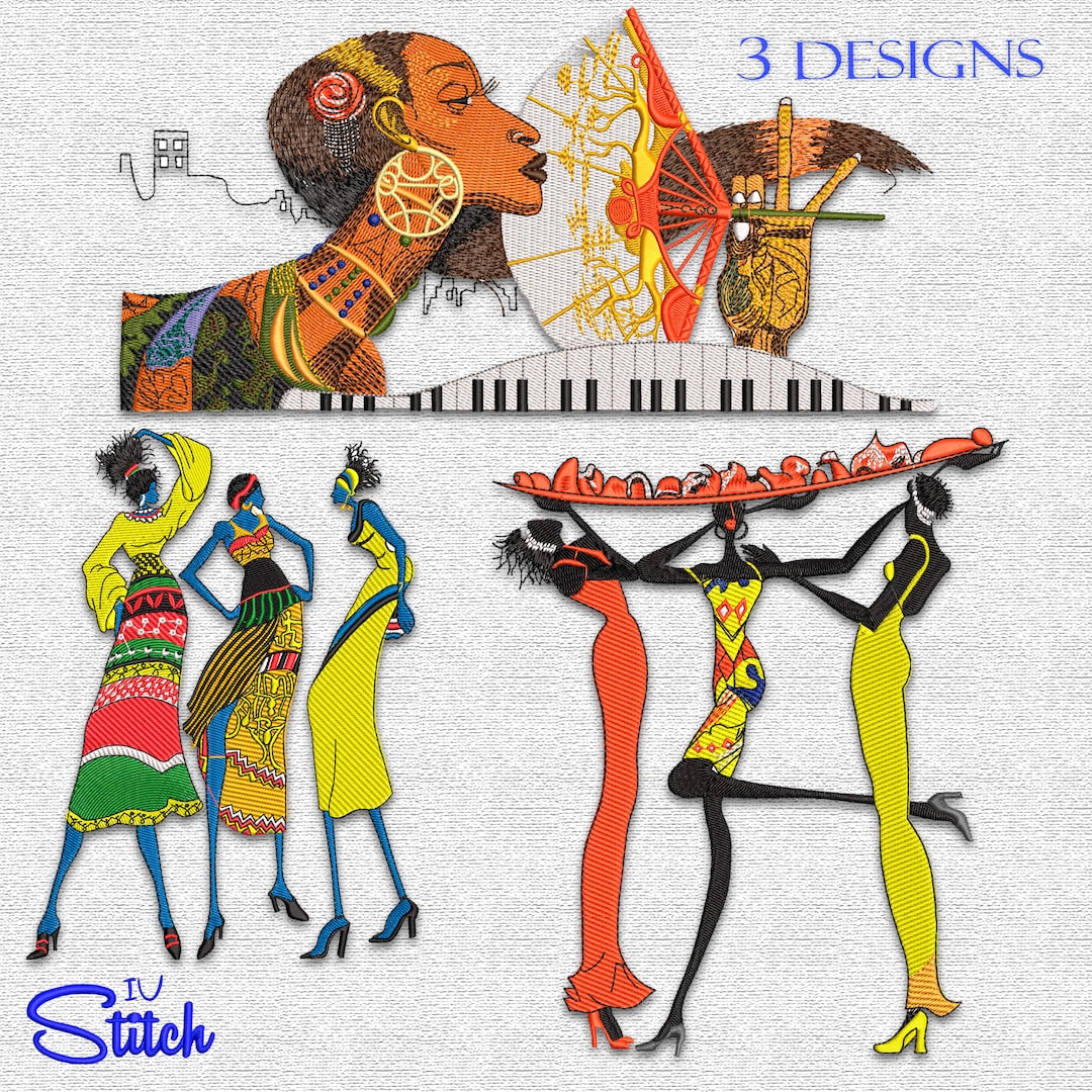 African Embroidery Designs Pack , 3 Designs, Multiformat, Multisizes - Etsy