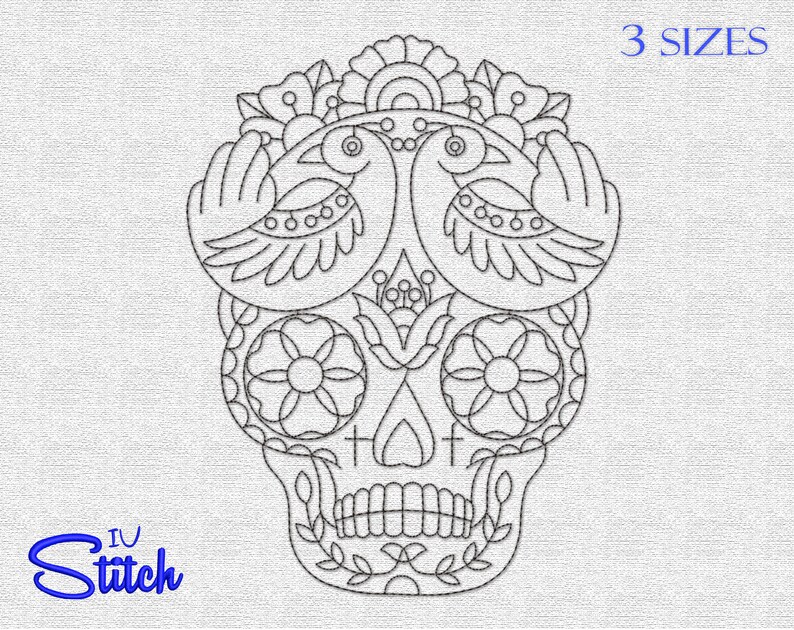 Patterned Skulls Embroidery Designs Pack 6 Designs 3 Sizes - Etsy