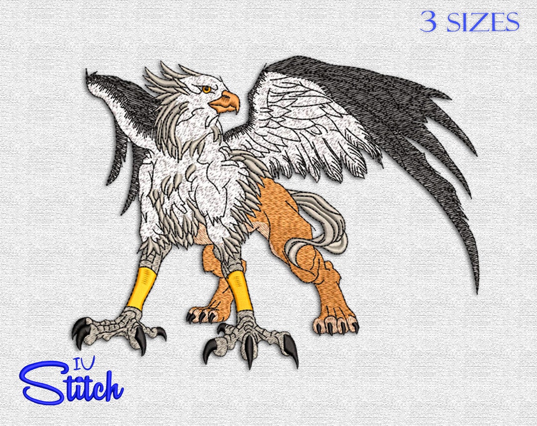 Fantastic Griffon Emboidery Design, 3 Sizes, Multiformat - Etsy
