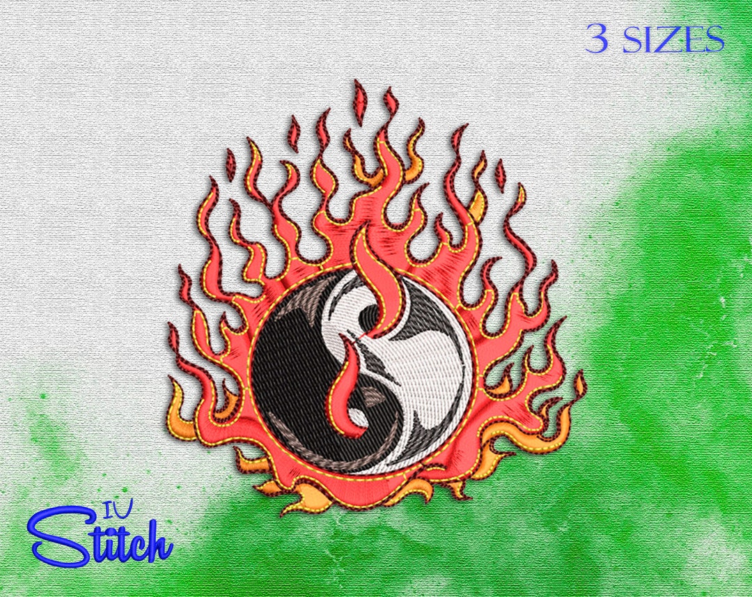Flamy Yin Yang Embroidery Design, 3 Sizes, Multiformat - Etsy