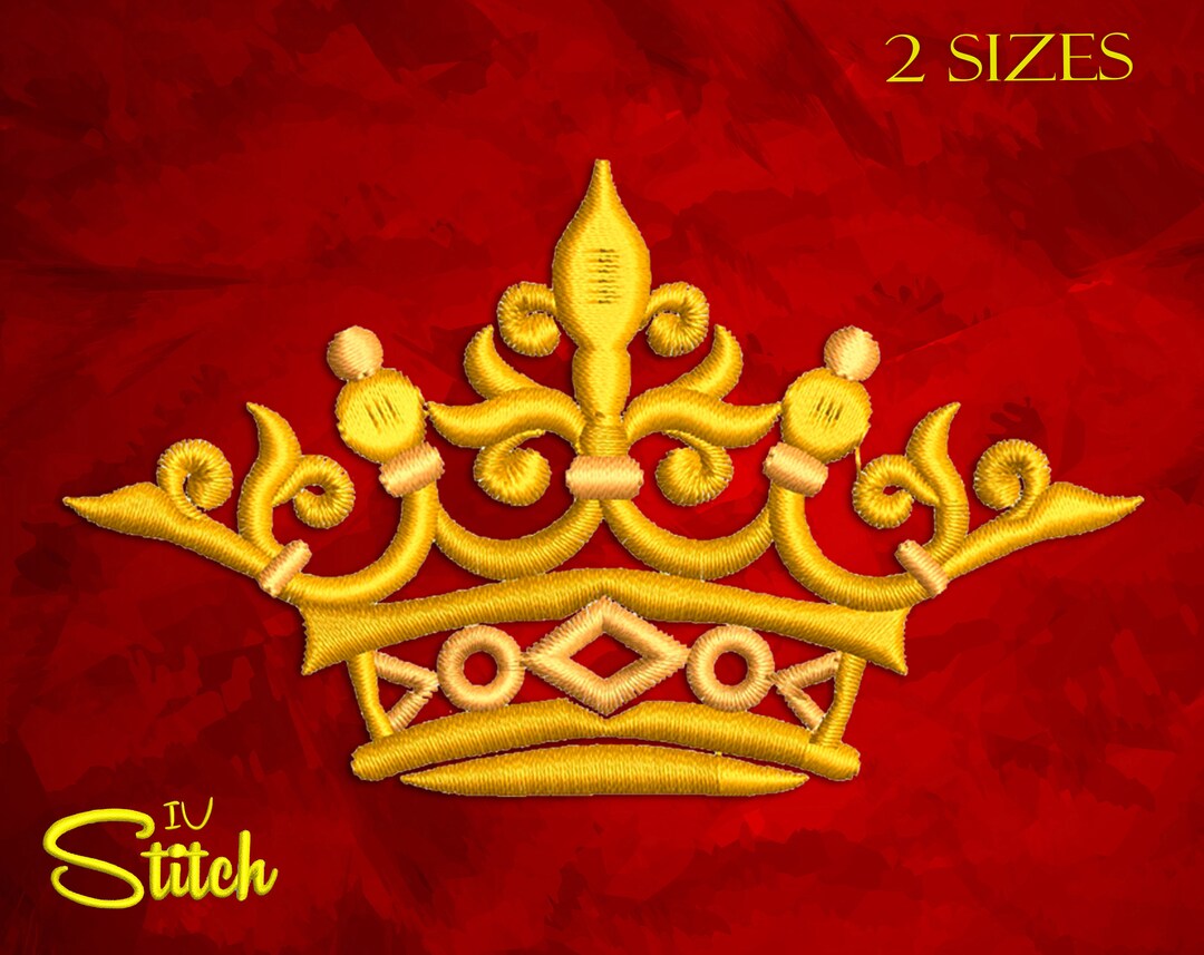 Royal Crown Embroidery Designs, 2 Sizes, Multiformat - Etsy