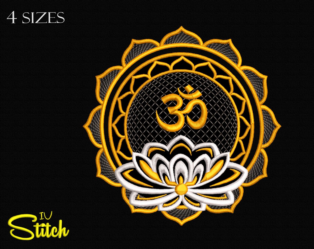 Lotus in Mandala Embroidery Design, 4 Sizes, Multiformat - Etsy