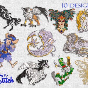 Fantasy Collection Emboidery Design Pack, 3 Sizes, 10 Designs ...