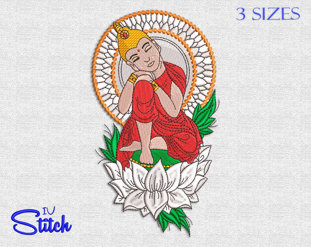 Relaxing Buddha Embroidery Design, 3 Sizes, Multiformat - Etsy