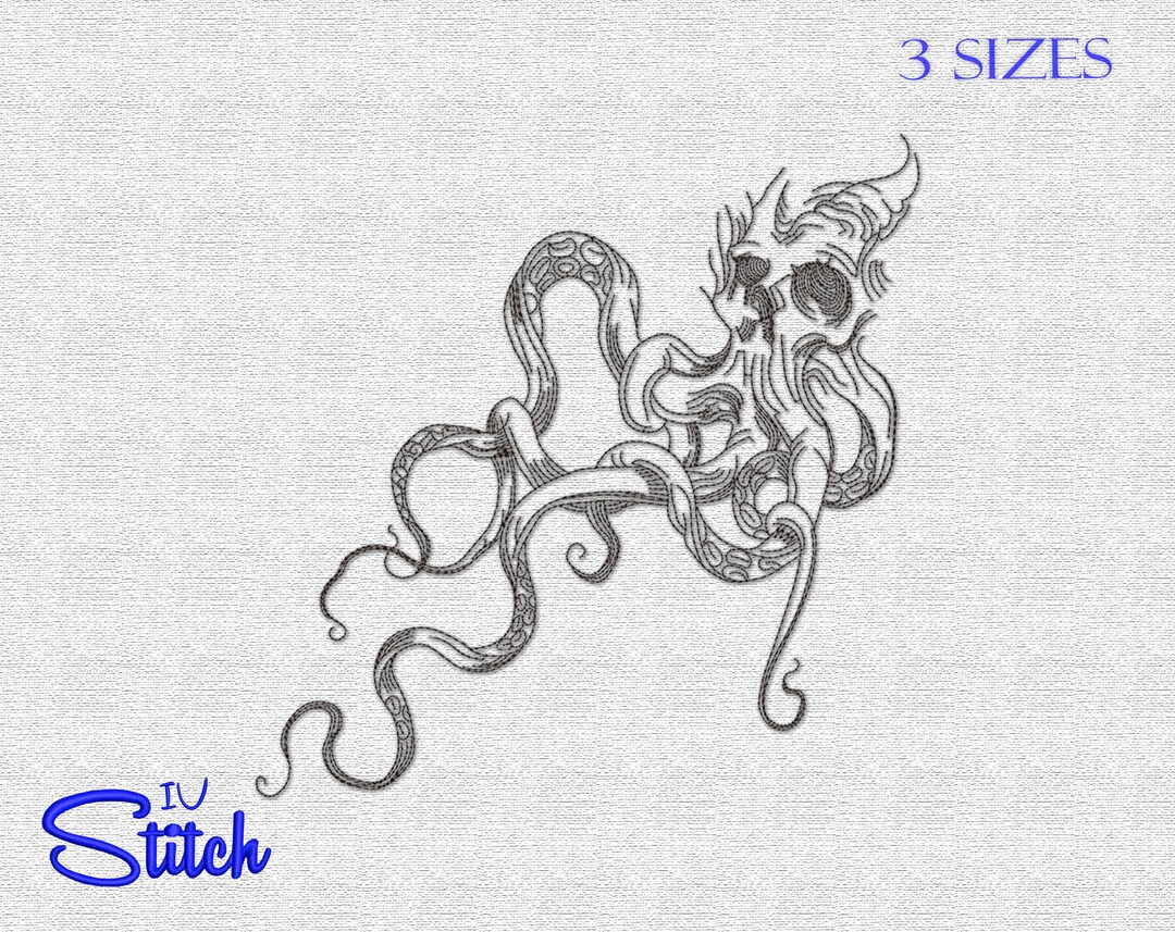 Octopus Embroidery Design, 3 Sizes, Multiformat - Etsy