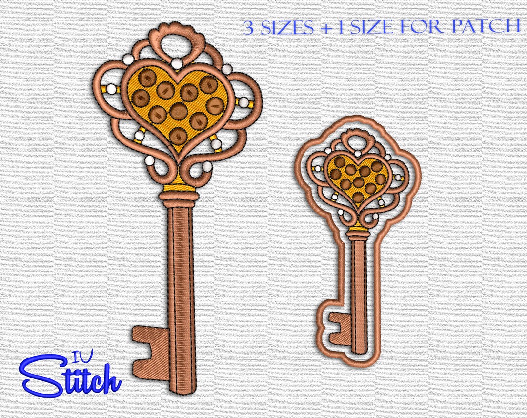 Vintage Key Embroidery Designs, 3+1 Sizes, Multiformat - Etsy