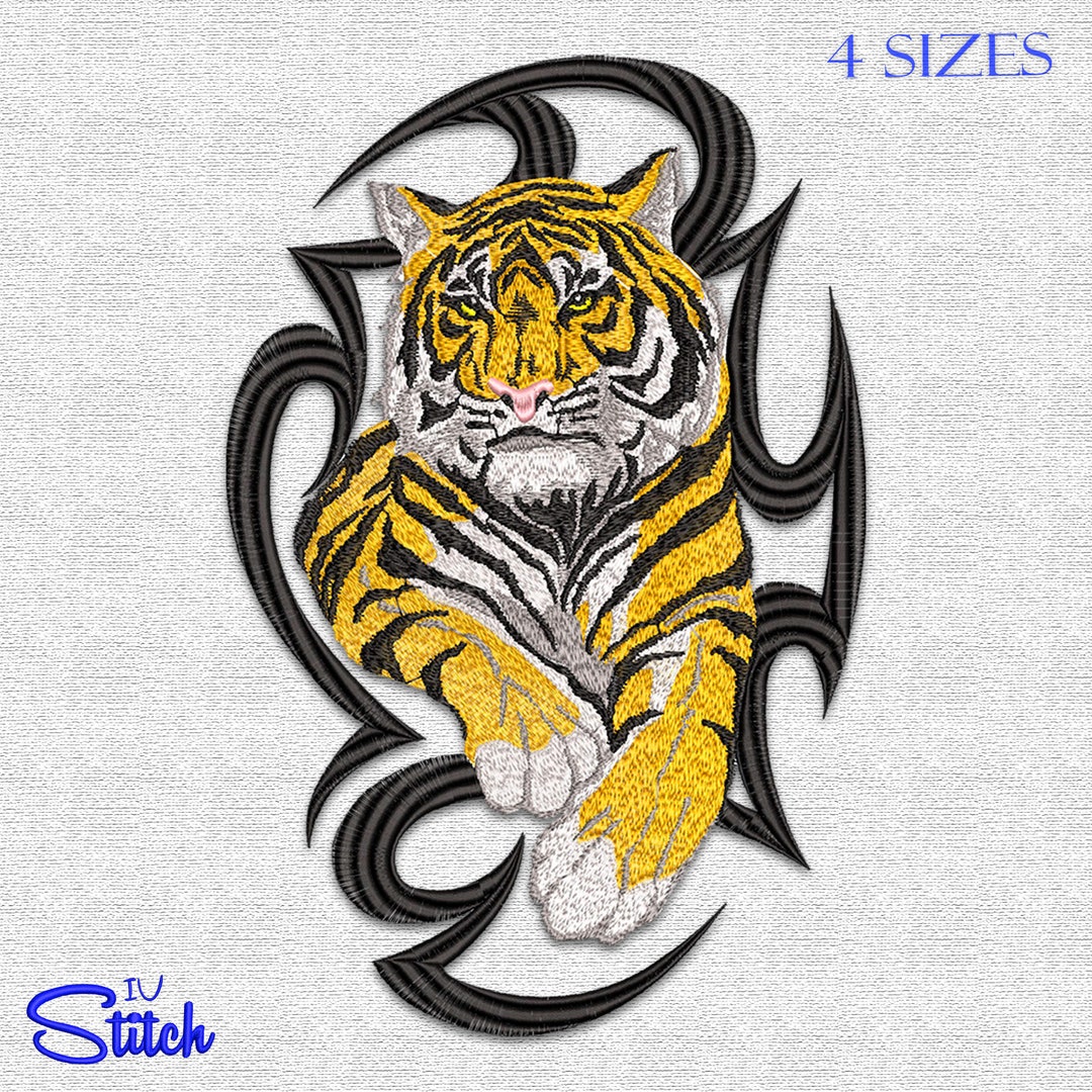 Tattoo Tiger Embroidery Designs Pack , 4 Sizes, Multiformat - Etsy