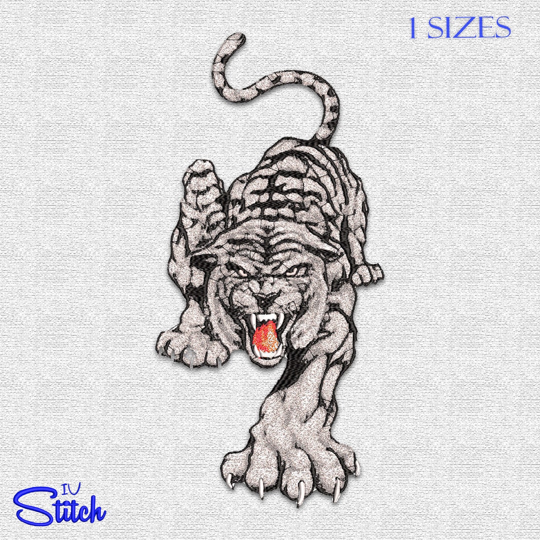 White Tiger Embroidery Designs Pack , 1 Size, Multiformat - Etsy