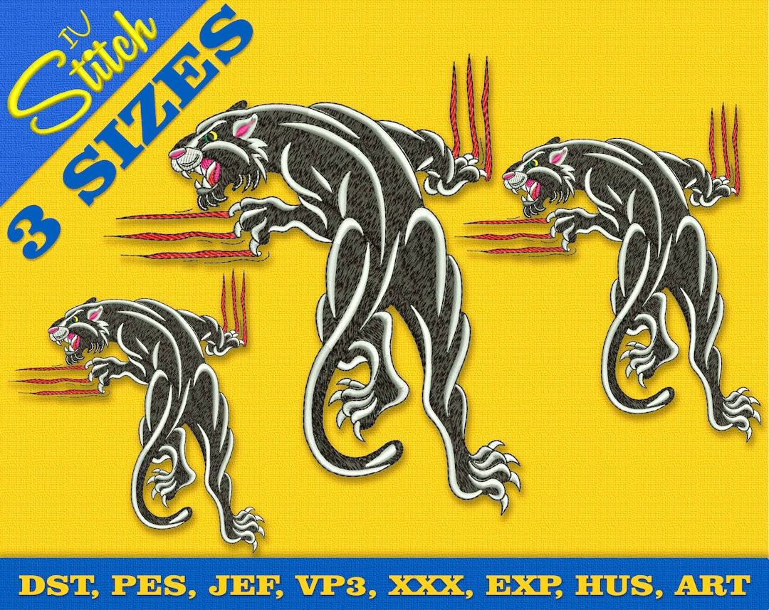 Ruthless Panther Embroidery Design, 3 Sizes, Multiformat - Etsy