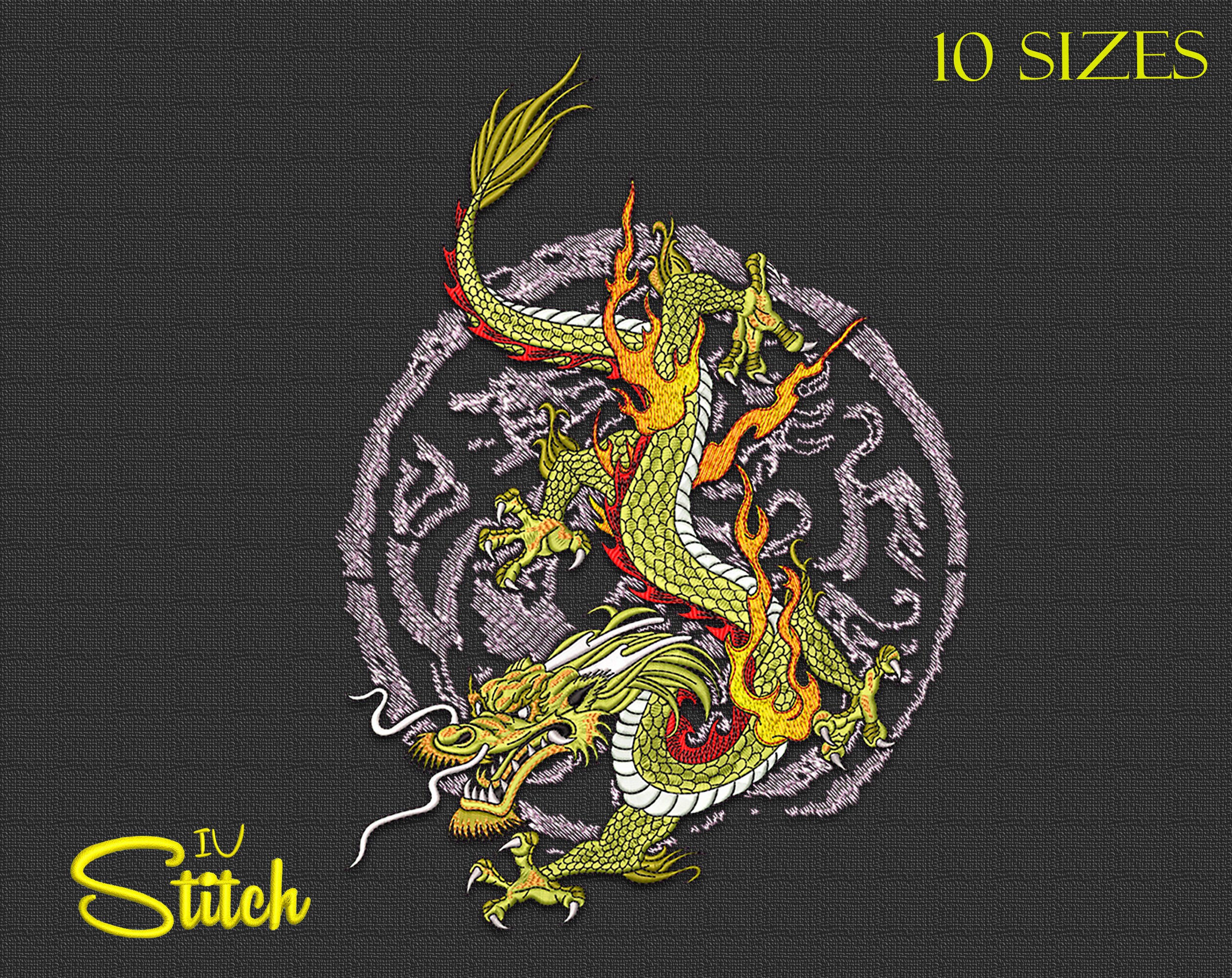 Dragon Embroidery Designs Pack, 5 Designs, Multisizes, Multiformat - Etsy
