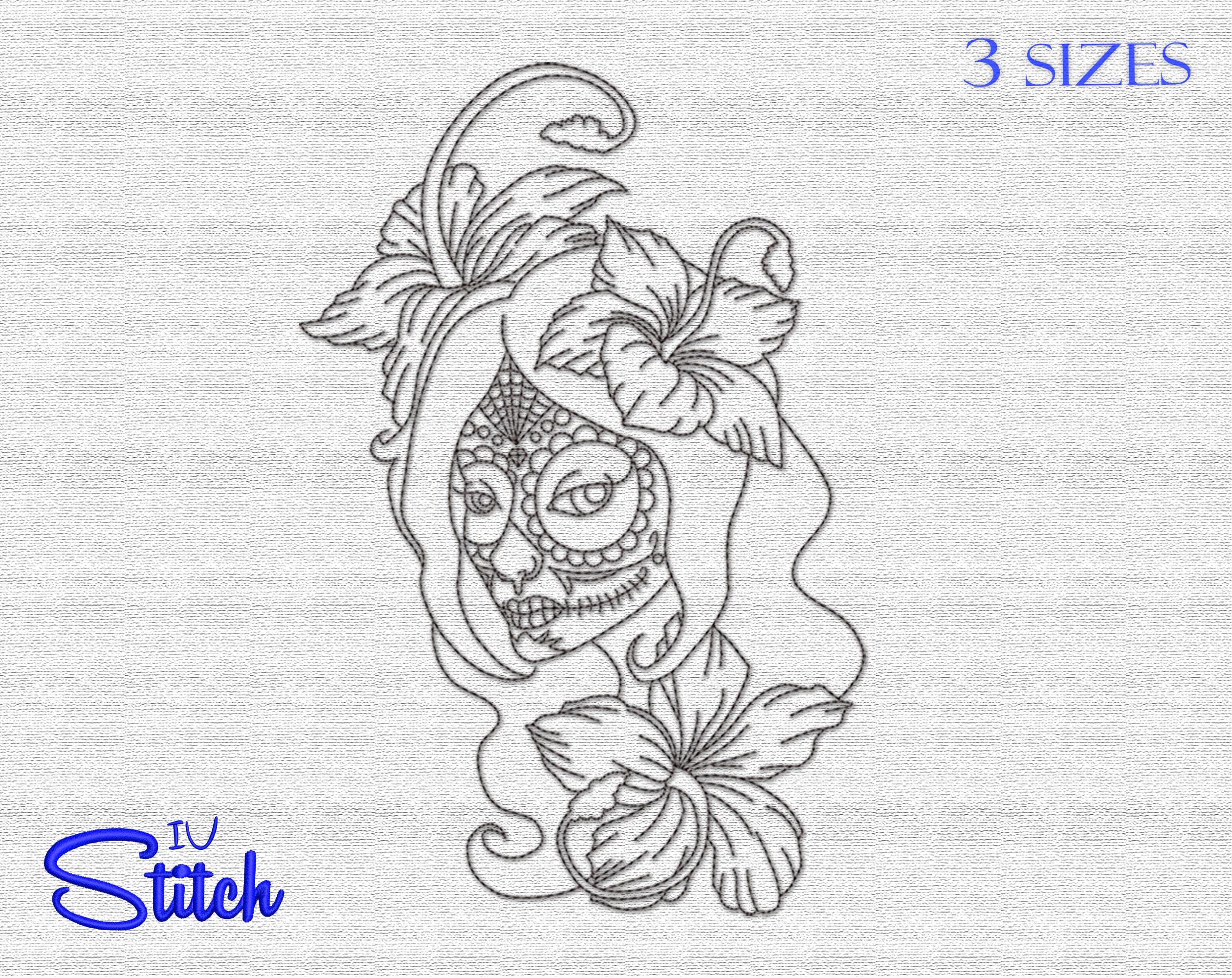 Patterned Skulls Embroidery Designs Pack 6 Designs 3 Sizes - Etsy