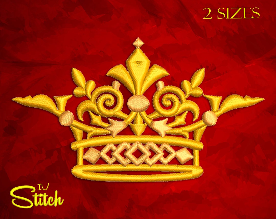 Golden Crown Embroidery Designs, 2 Sizes, Multiformat - Etsy