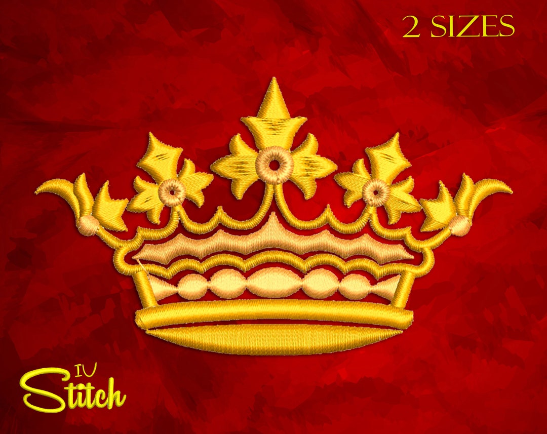 King’s Crown Embroidery Designs, 2 Sizes, Multiformat - Etsy