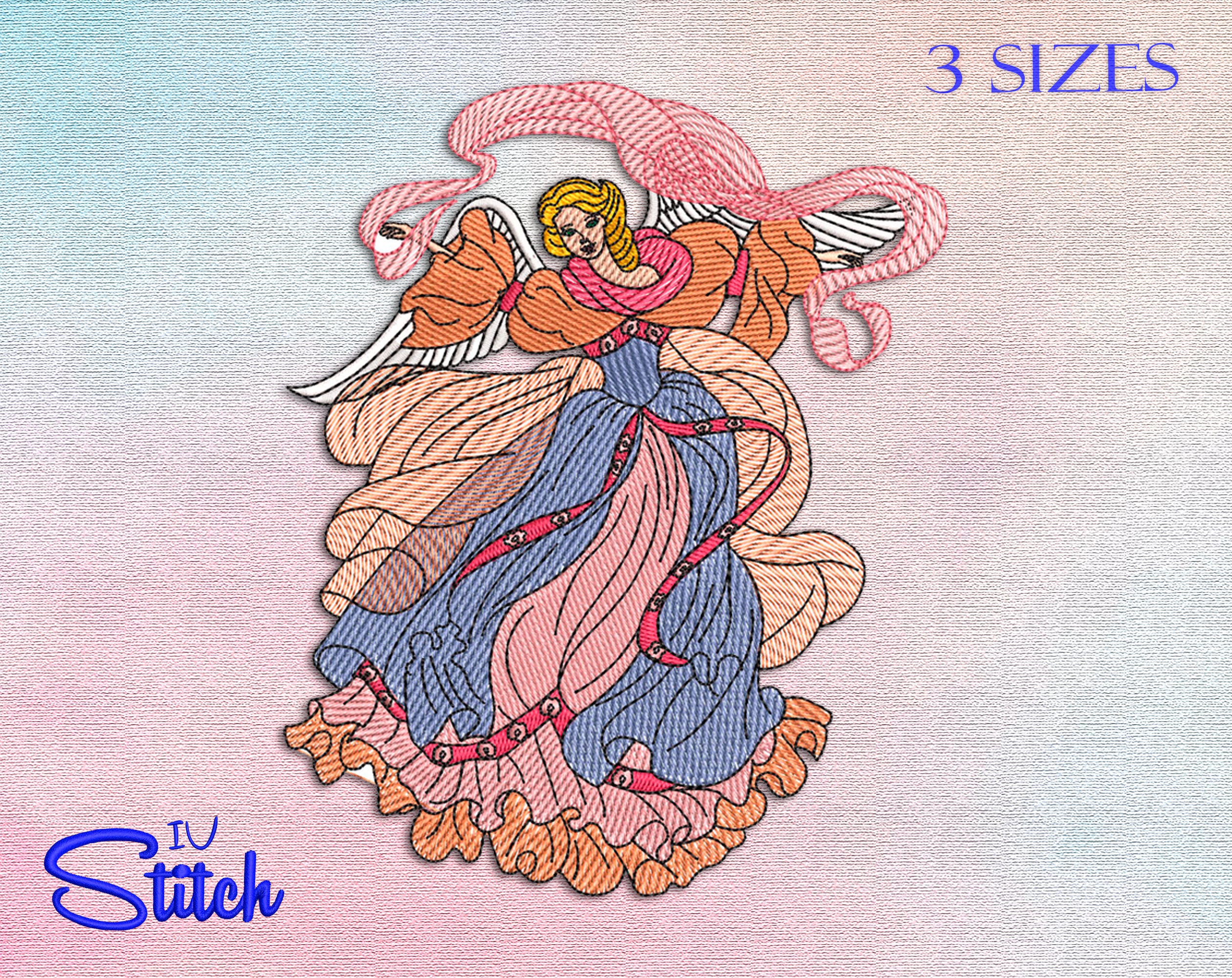 Vintage Angels Embroidery Designs Pack , 7 Designs, Multiformat ...