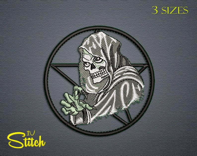 Death Biker Embroidery Design, 3 Sizes, Multiformat - Etsy