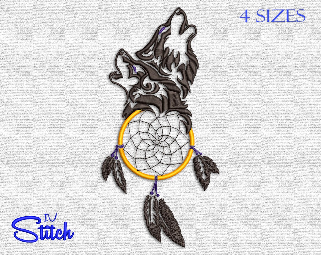 Two Howling Wolves Emboidery Design, 4 Sizes, Multiformat - Etsy