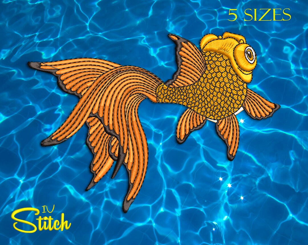 Goldfish Turned Back Emboidery Design Pack, 5 Sizes, Multiformat - Etsy