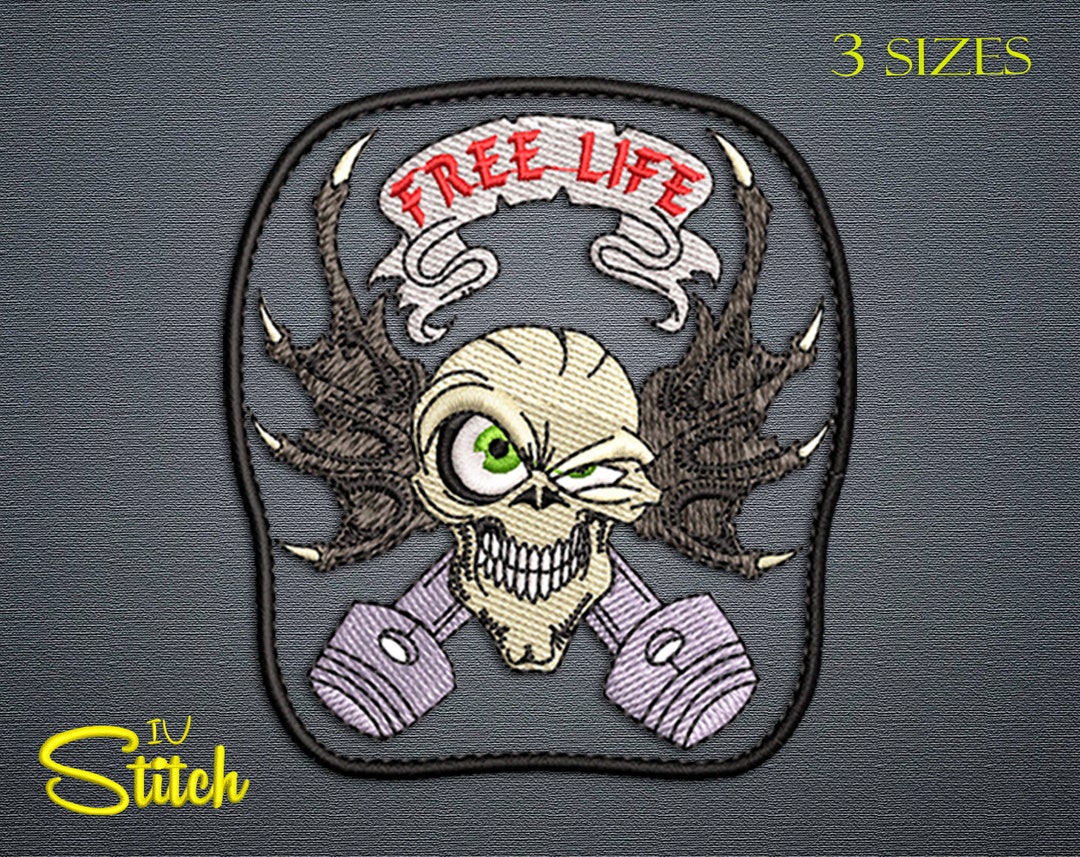 Free Life Skull Embroidery Design, 3 Sizes, Multiformat - Etsy