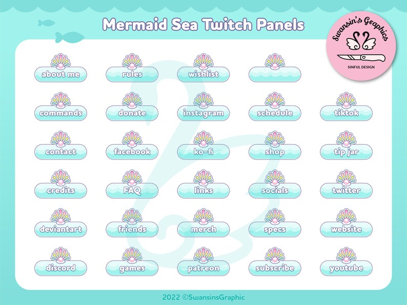 ANIMATED Mermaid Sea Stream Package | Just Chatting Screen for Fish ...