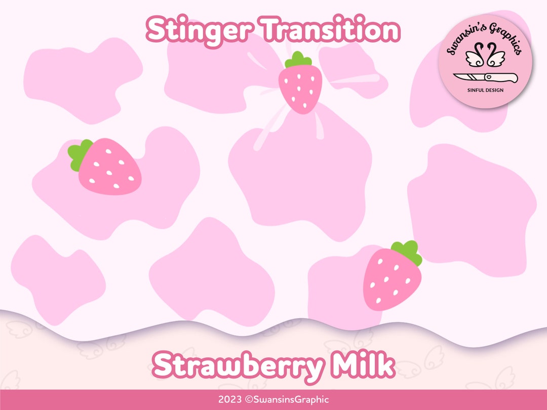 Strawberry Milk Stinger Transition for Twitch Streamers | Instant ...