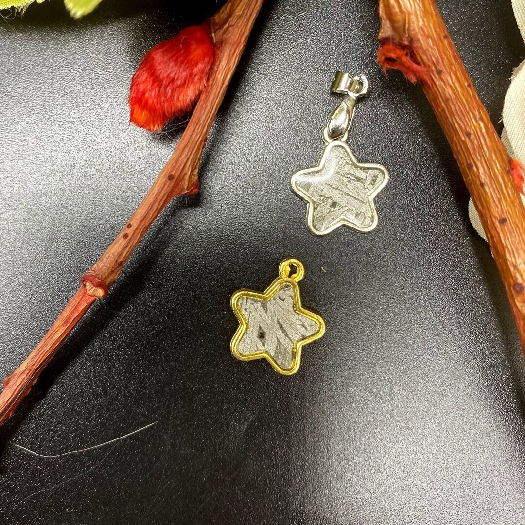 Altai Iron Meteorite Star Pendant: 925 Sterling Silver Necklace - Etsy