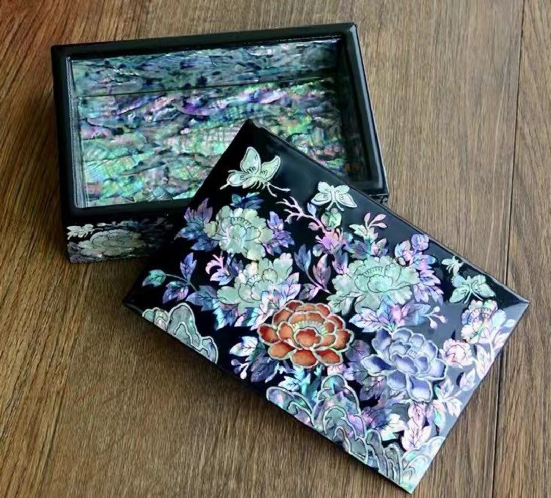Chinese Lacquer Jewelry Box With Mother-of-pearl Inlaygift for Chrismas ...