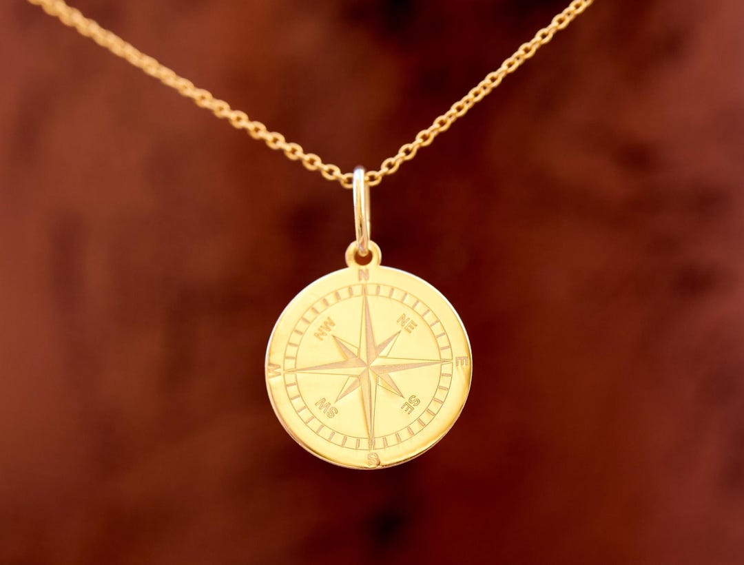 Personalized Compass Necklace, Engraved Necklace | handmade Jewelry ...