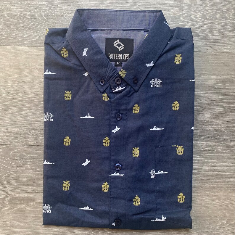 US Navy Chief Button Down Shirt - Etsy