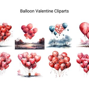 Balloon Valentine's Day Clipart Bundle Romantic Digital Graphics for ...