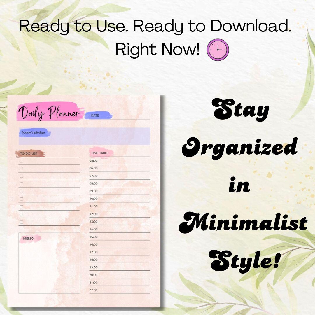 Colorful Daily Planner Digital Download Printable Day Planner Vibrant ...