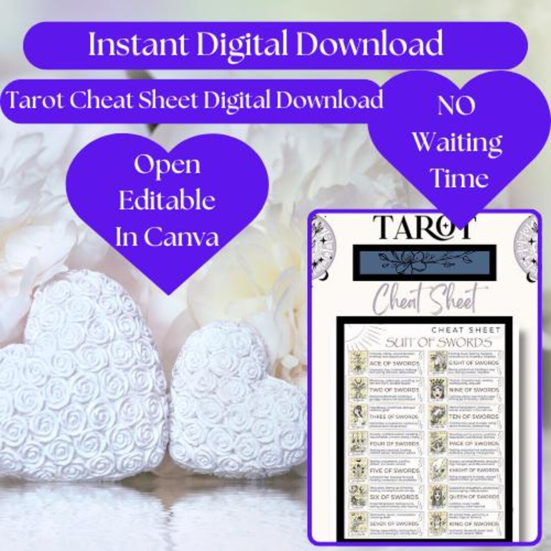 Tarot Cheat Sheet Digital Download | 7-page Guide to Card Meanings ...