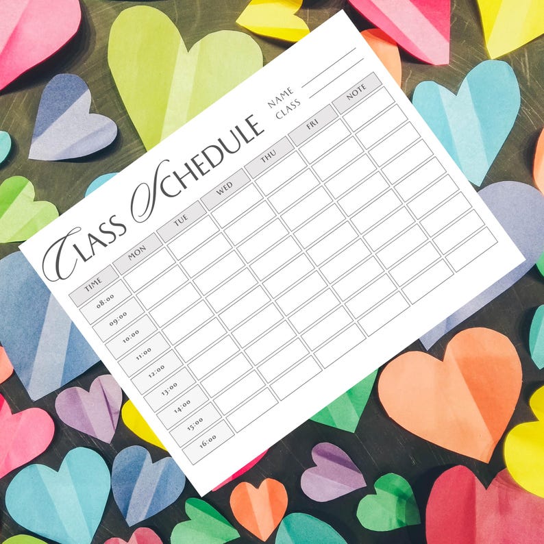 Editable Canva Class Schedule | Custom Student Planner | Printable ...