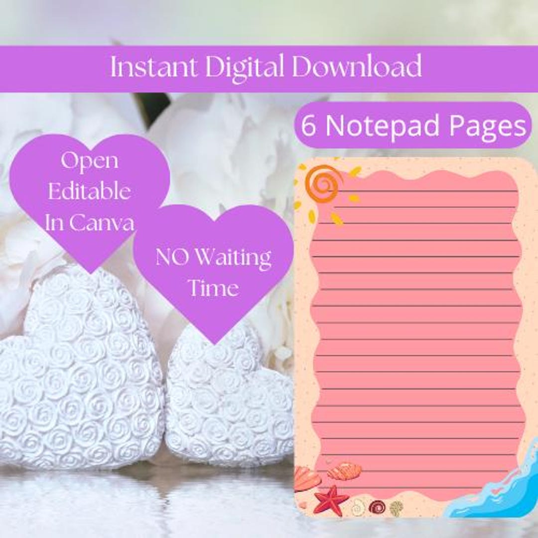 Buy 6 Notepad Canva Design Digital Download Printable to Do List ...