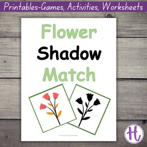 Shadow Matching Cards Flowers, Printable PDF, Preschool, Toddler ...