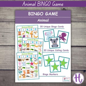 Animal Bingo Game: Fun Classroom Printable (PDF) - Etsy