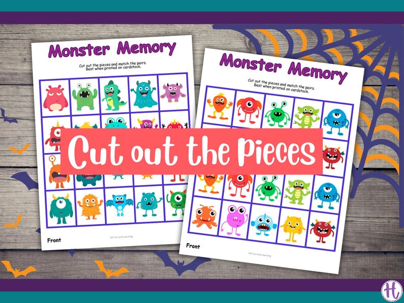 Monster Memory Game for Kids: Printable Matching Activity (PDF) - Etsy