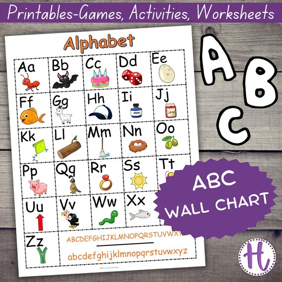 Kindergarten Printable Alphabet Chart
