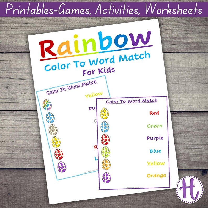 Dino Egg Color Matching Worksheet: Preschool Learning (PDF) - Etsy