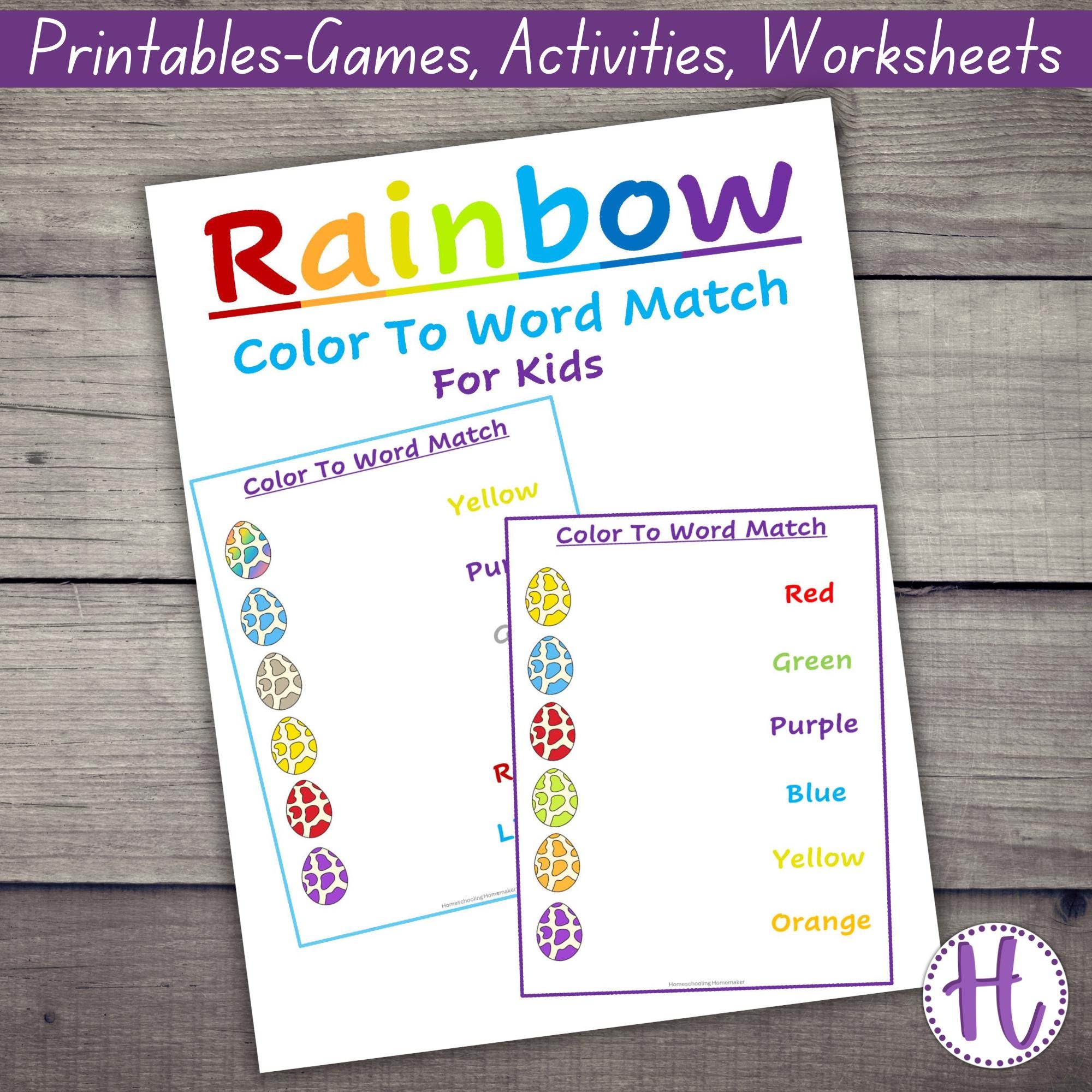 Dino Egg Color Matching Worksheet: Preschool Learning (PDF) - Etsy