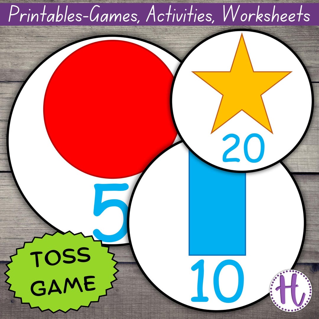Shapes Toss Game for Kids: Printable Indoor Activity (PDF) - Etsy