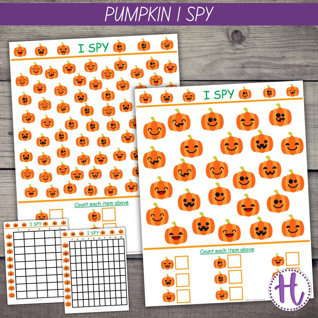 Pumpkin Faces I Spy Game for Kids, Fun Halloween Activity for Preschool ...