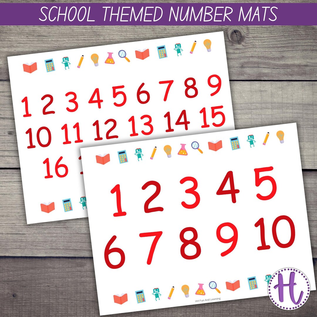 School Number Mats: Tracing Worksheets, Writing Practice (PDF) - Etsy