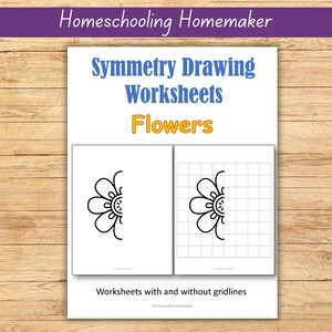 Symmetry Drawing Worksheets-flowers, Symmetrical Drawing for Kids ...