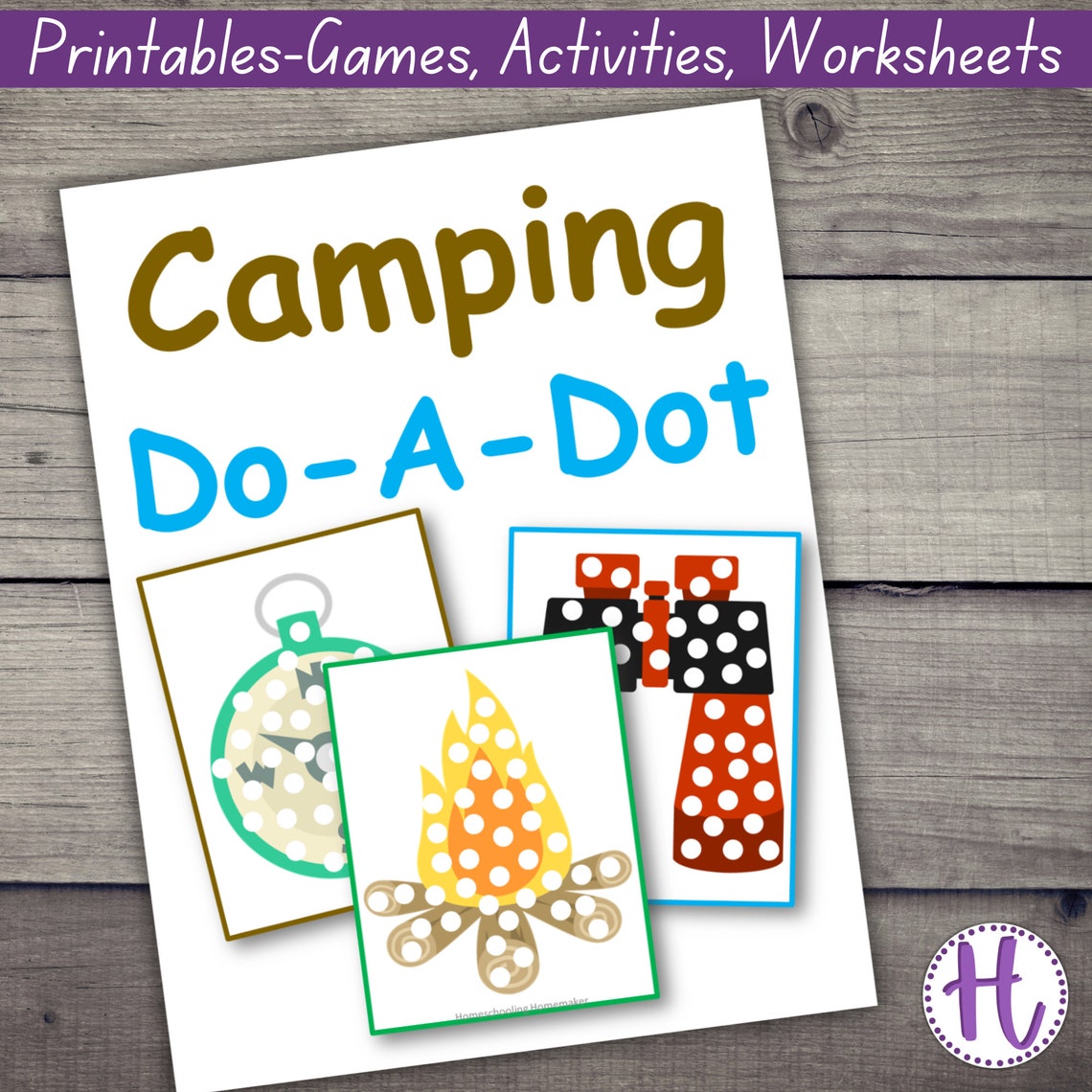 Camping Do A Dot Printable Worksheets for Kids, Dot Marker Activity ...